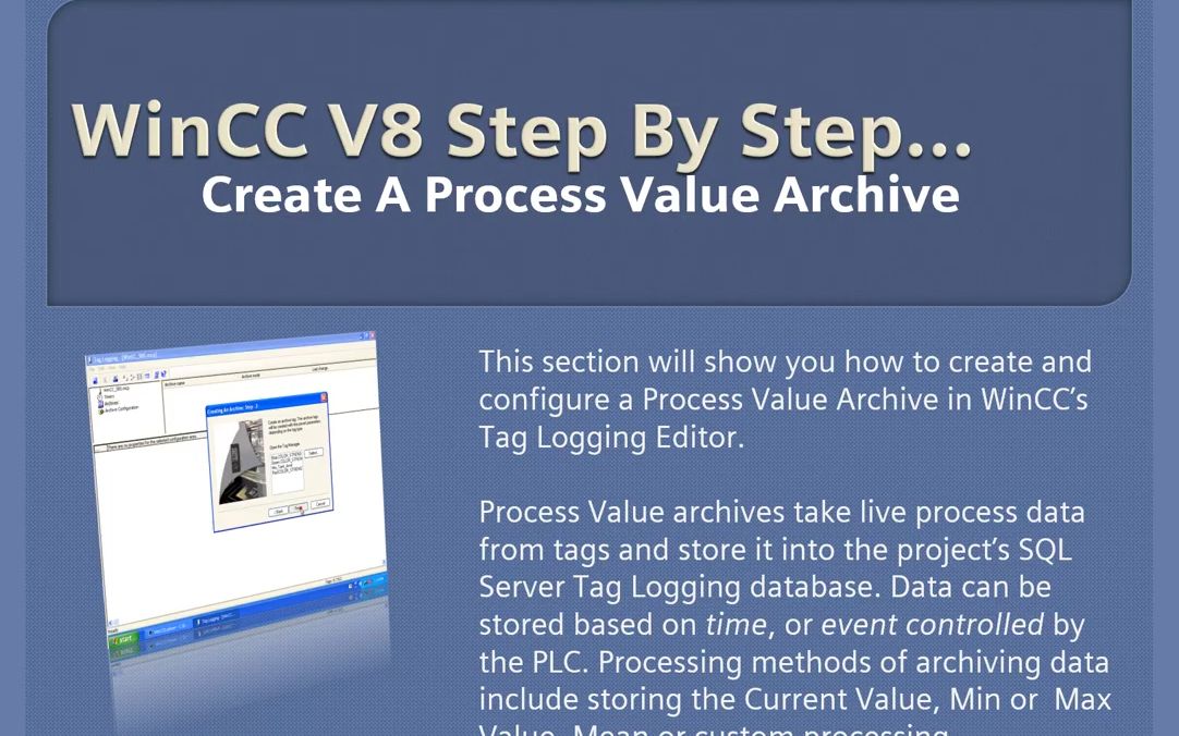 #18 Create a Process Value Archive