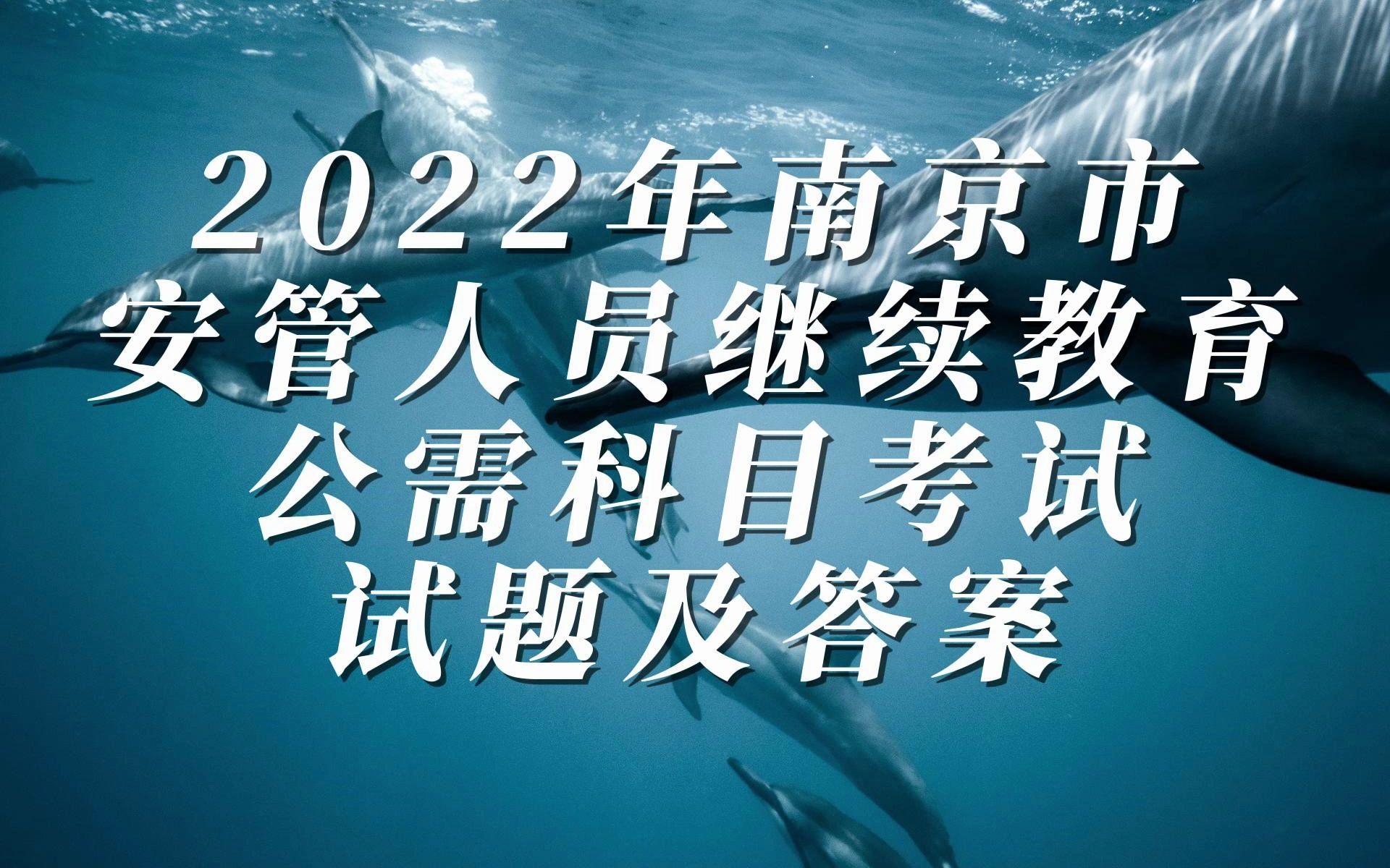 2022年南京市安管人员继续教育公需科目考试试题及答案