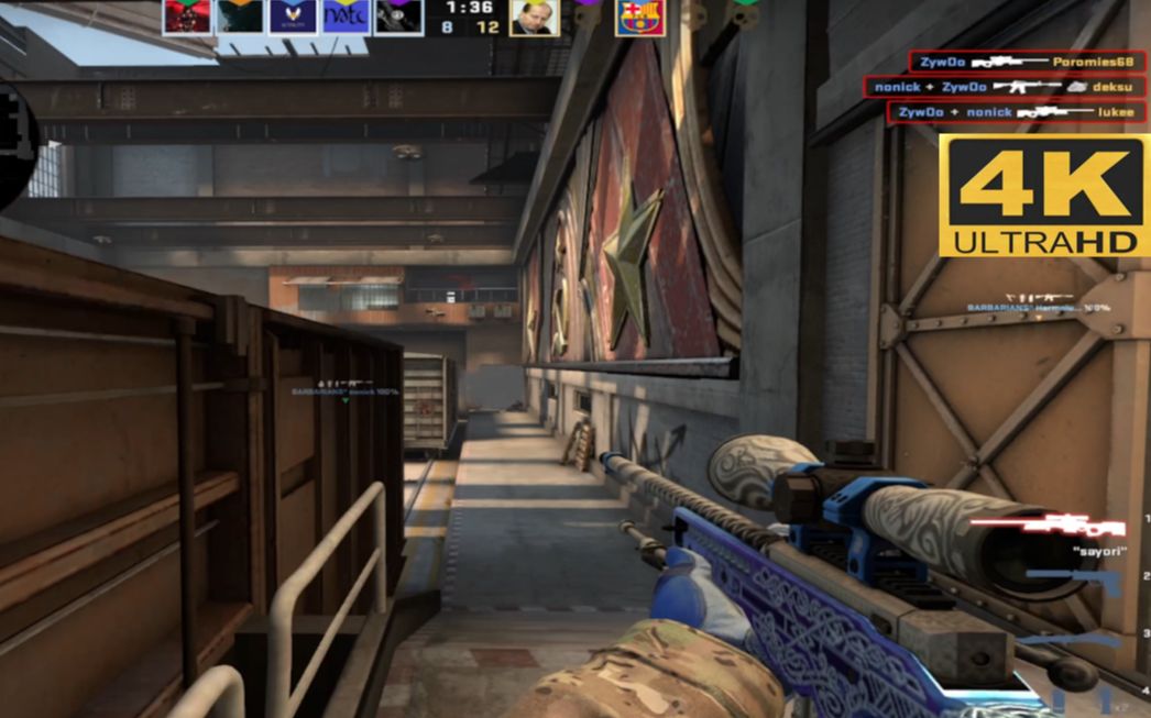 [4K]【zywoo】(含roll奖)载物:把狙击镜准星放在人身上,然后开枪,玩狙...