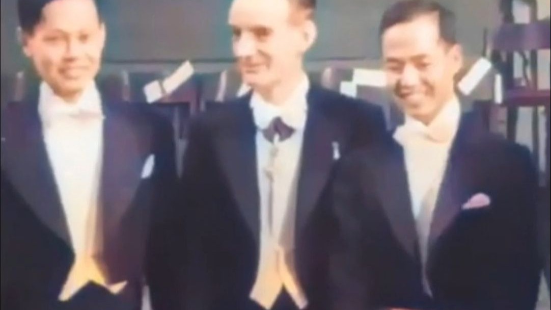 重温颁奖典礼现场:1957年杨振宁、李政道获诺贝尔奖!