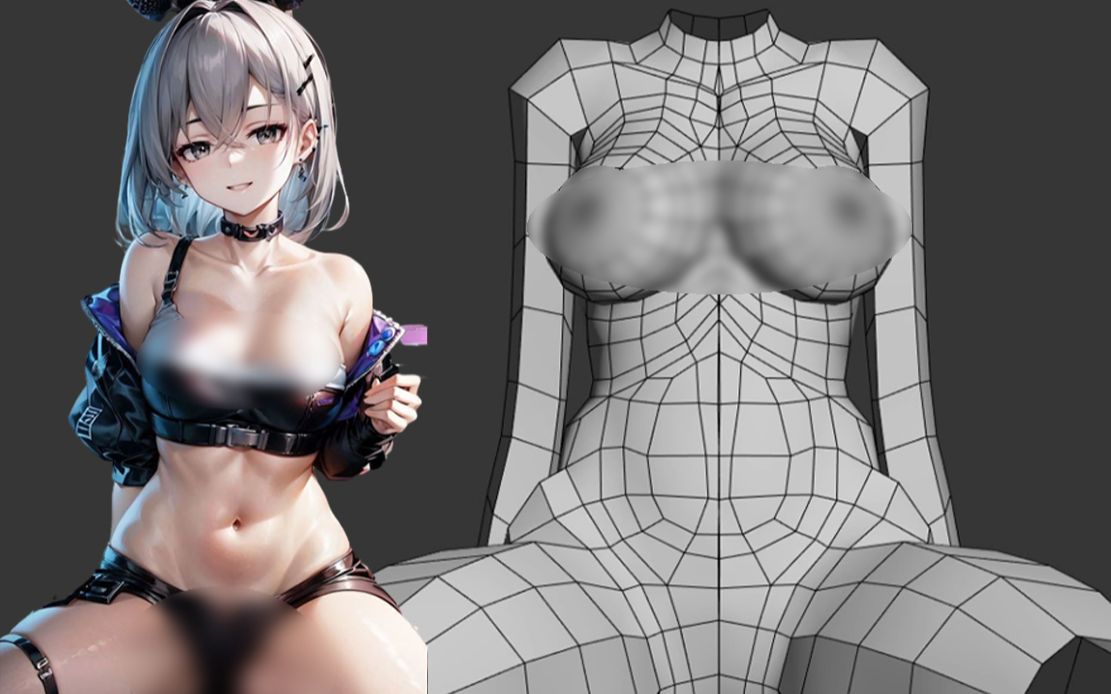 ...女性人体结构!未满18禁止学习的知识!3dmax人物建模布线技巧教程,...