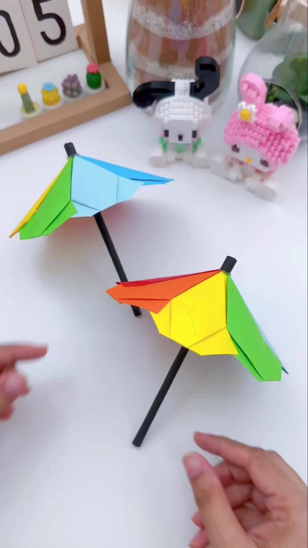 制作折纸小雨伞