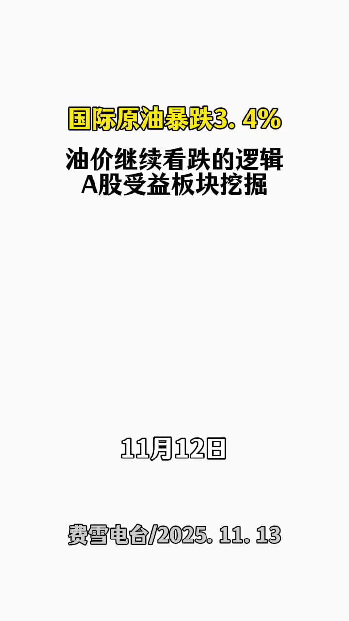 最近加油好像没那么肉疼了!就在11月12日,国际油价又双叒叕跌了——...
