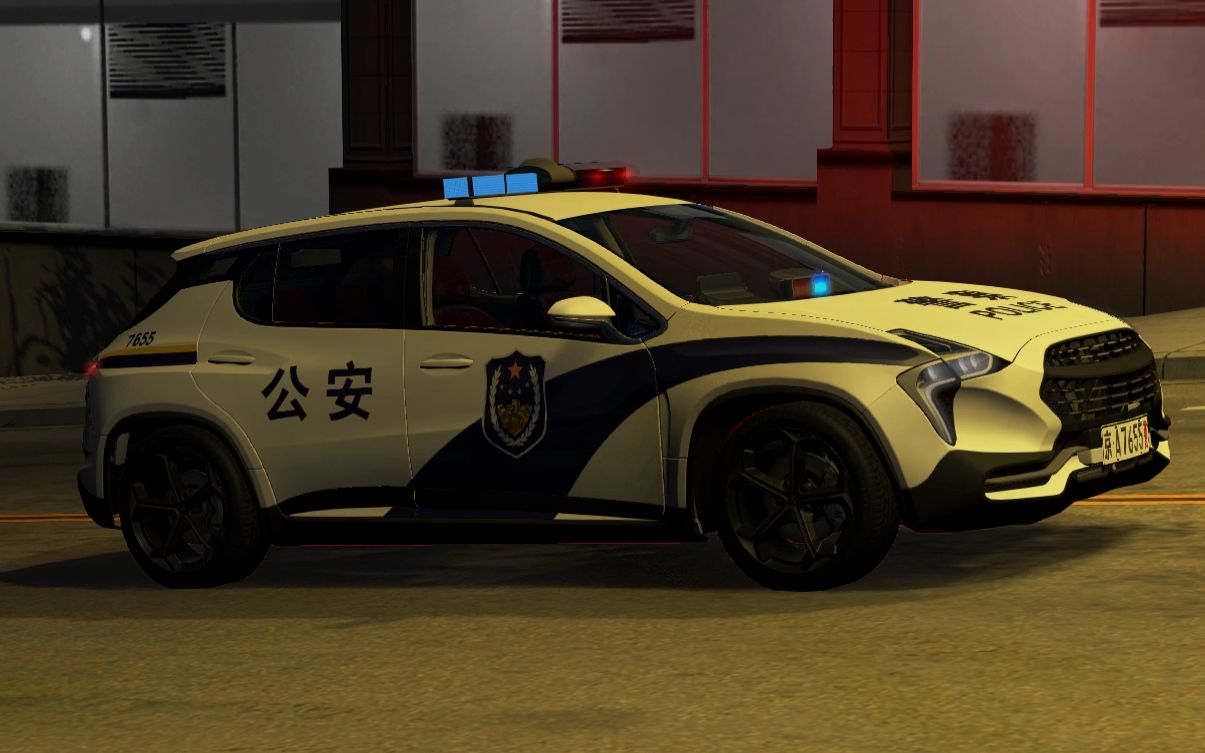 BeamNG警察模拟:FCV公安警车夜晚巡逻贝城