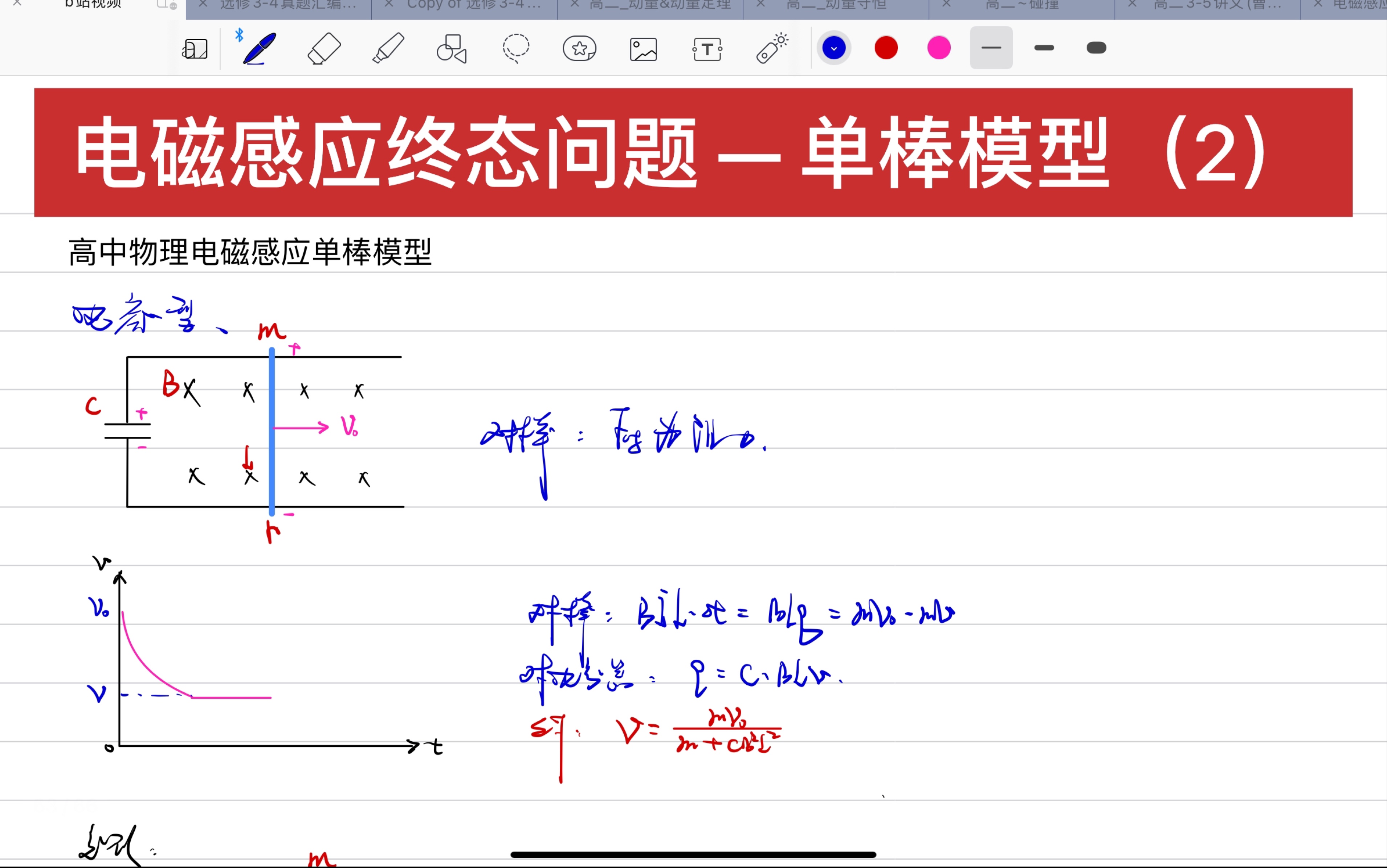 【高考物理—含容导棒】电磁感应单棒模型(配有经典例题讲解)!