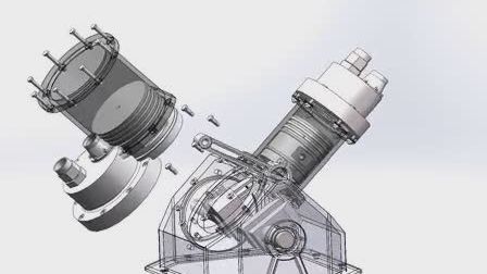活塞式压缩机结构组成,3D总装配动画,难得的学习资料