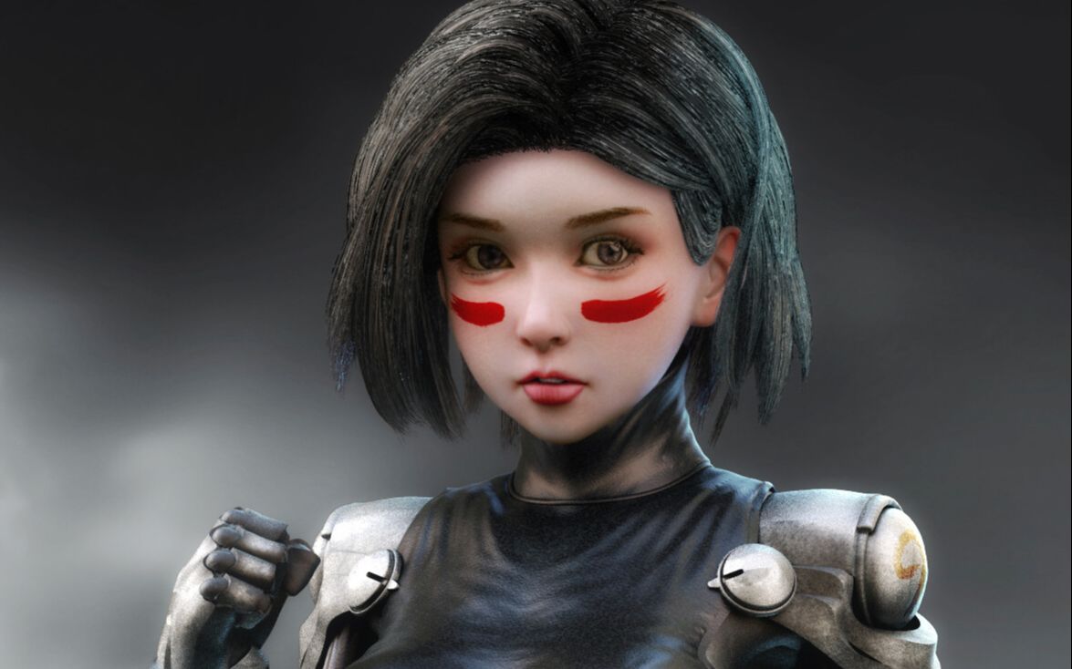 《战斗天使》阿丽塔-CG里的3D人物模型这样制作的?