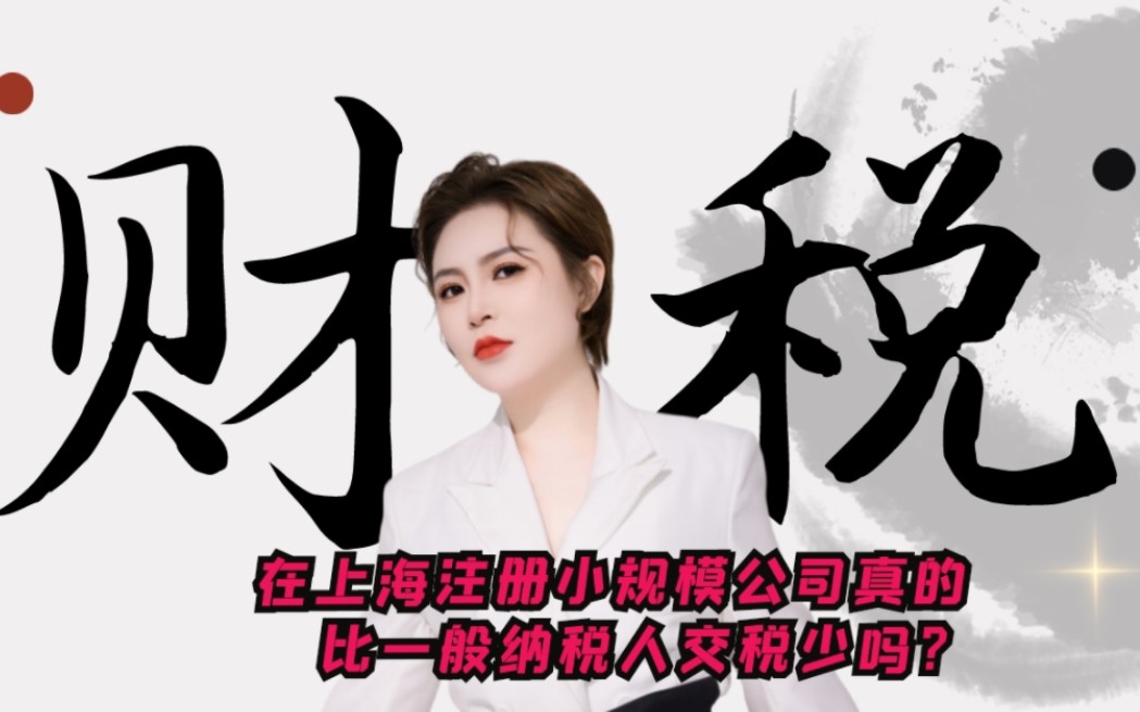 在上海注册小规模公司真的比一般纳税人交税少吗?
