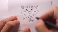 卡通画教程:玩耍的小猫咪