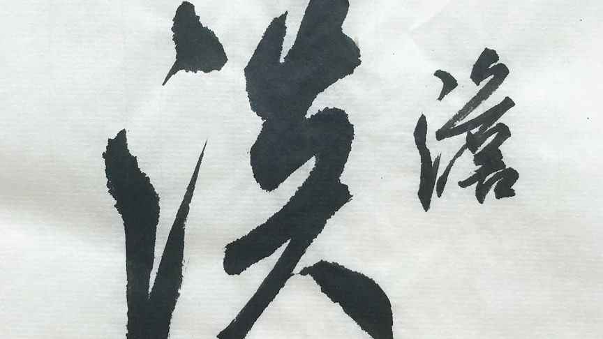 杨卫磊行书教学示范第615:淡,左右结构看重点,上下位置稍稍偏