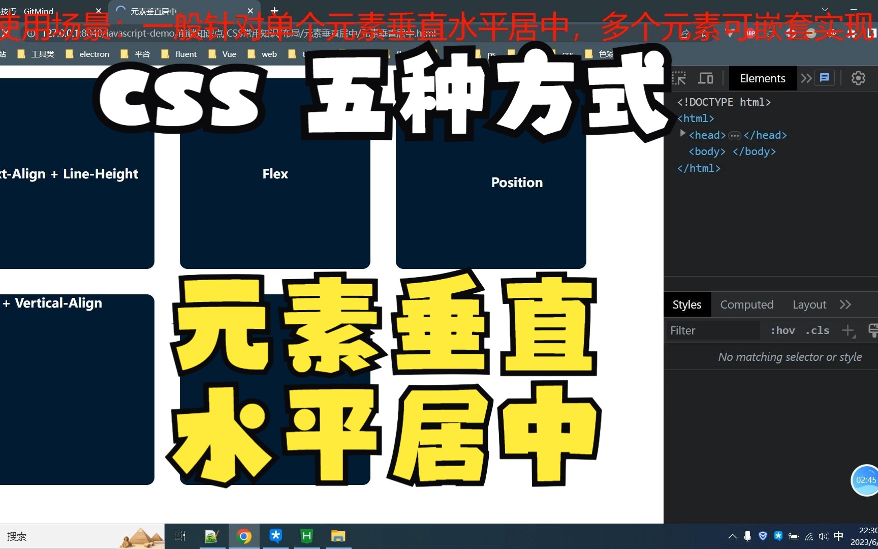 css实现元素垂直水平居中的五种方式