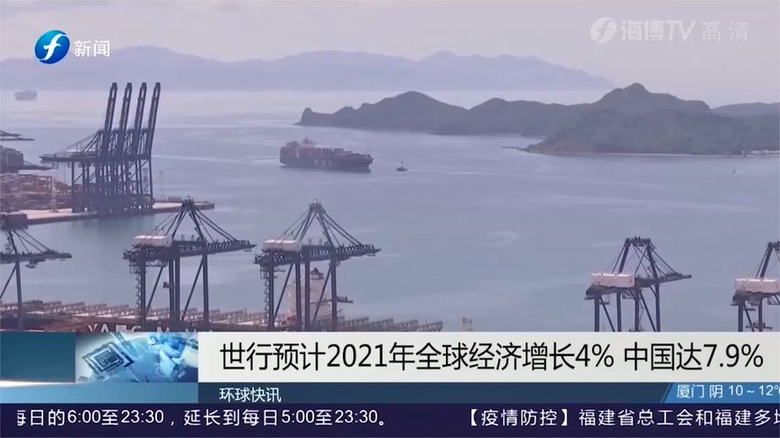 世界银行预计2021年全球经济增长4%,中国达7.9%