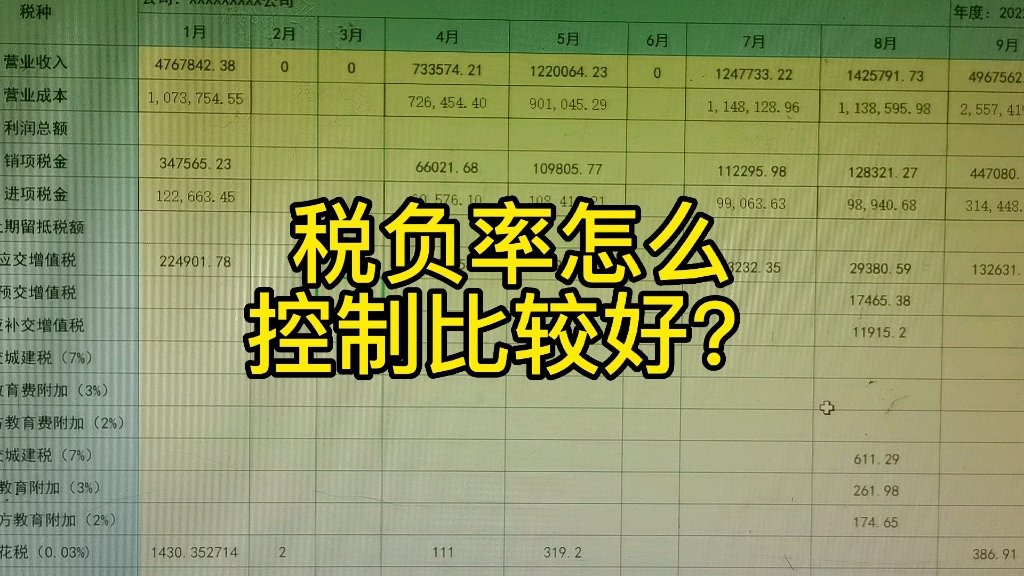 税负率怎么控制比较好?