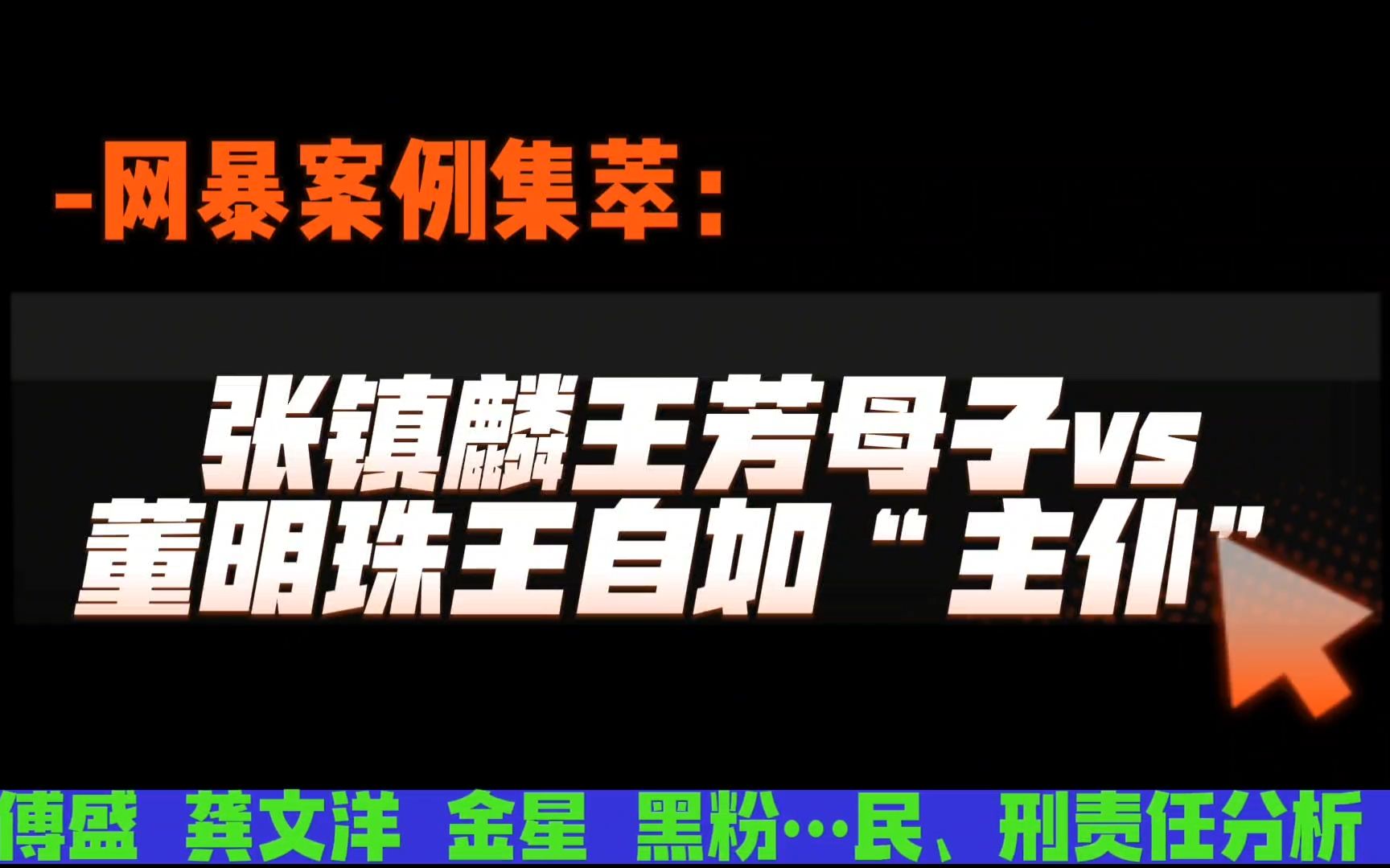网暴案例集萃:张镇麟王芳母子案vs董明珠王自如“主仆”案(民、刑...
