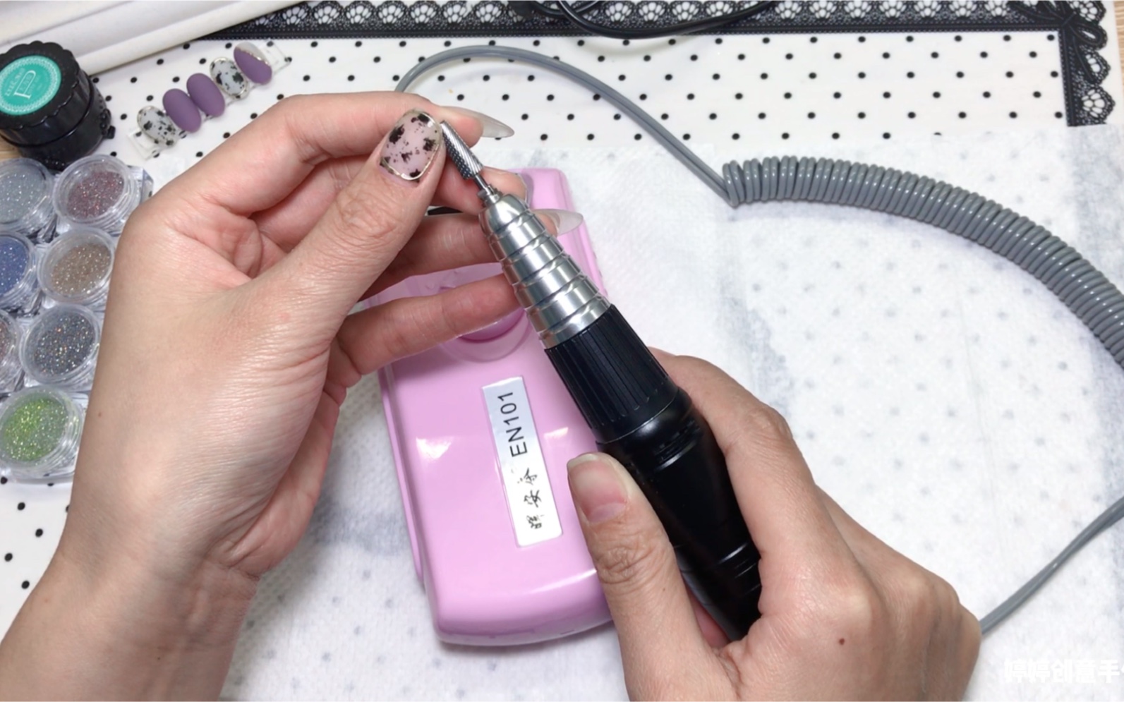 美甲流程122打磨机怎么使用和安装教程