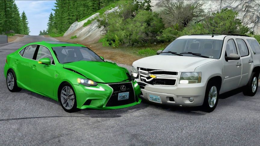 BeamNG:模拟各种汽车在交叉路口撞车和追尾事故,画面够酸爽