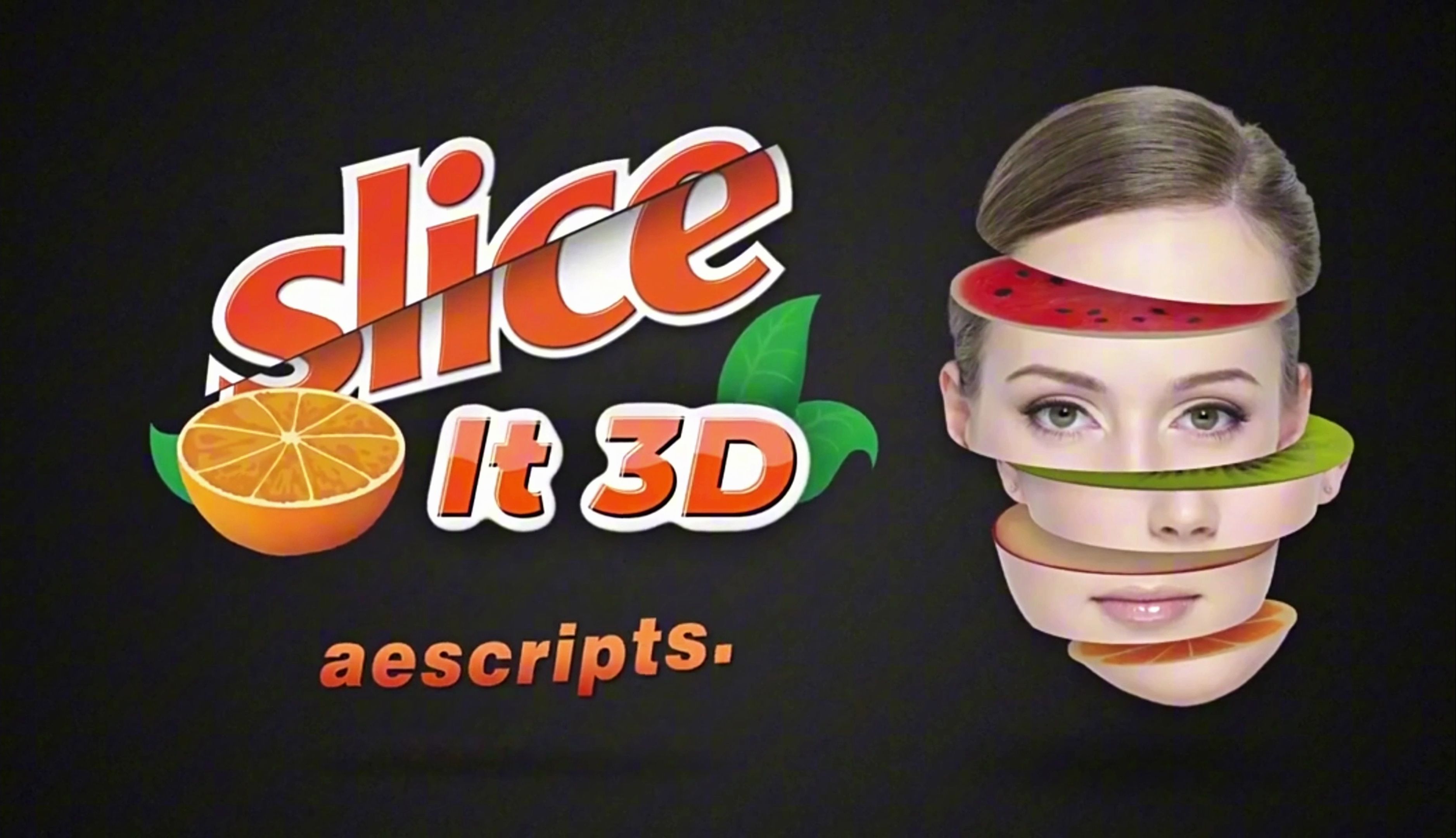 AE脚本-模拟3D切片效果 Slice It 3D v1.1.2包括6种超棒的切片样式