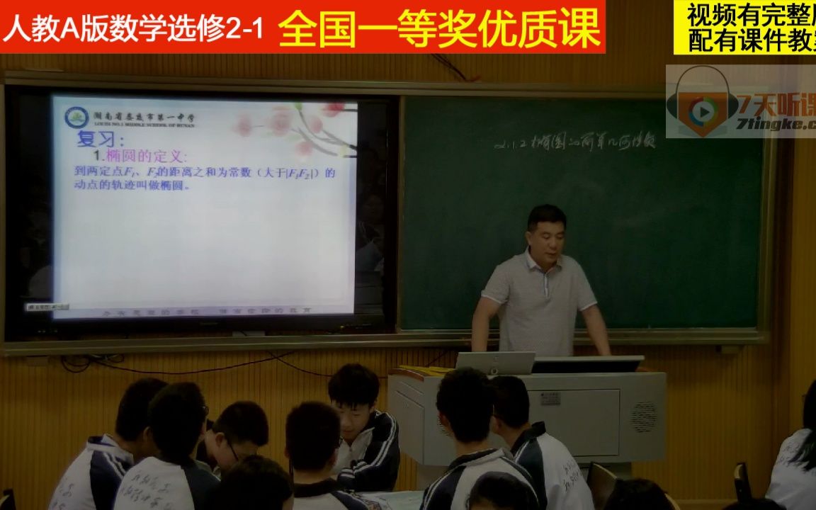 人教A版数学选修2-1《椭圆的简单几何性质》李老师全国一等奖优质课