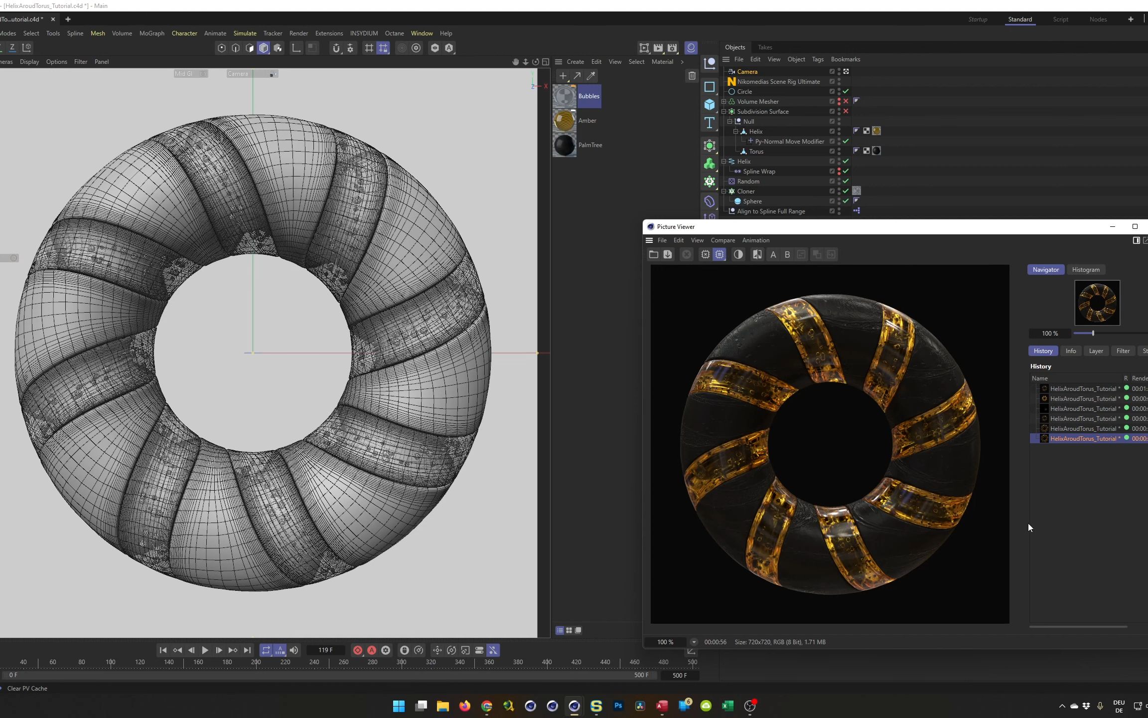 C4D圆环中的气泡教程