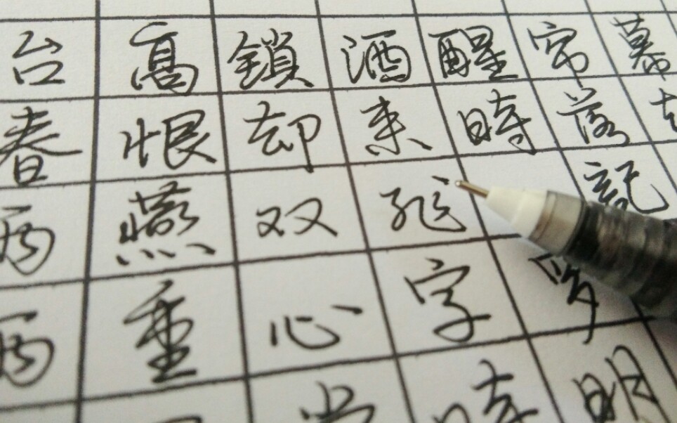 【手写】用针管笔练字 爬作文格子真的累