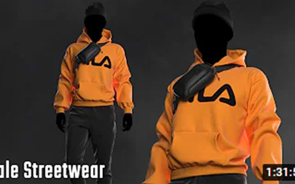 街头服饰造型。CLO3D/奇妙的设计师。游戏中时光倒流