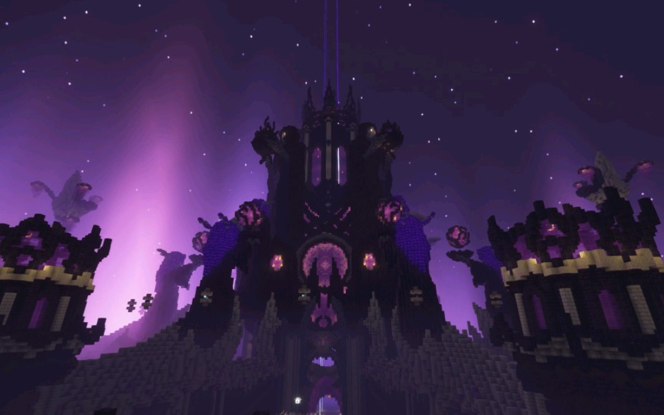 【我的世界】MC单人原版生存档,46万方块末地大厅的简单展示