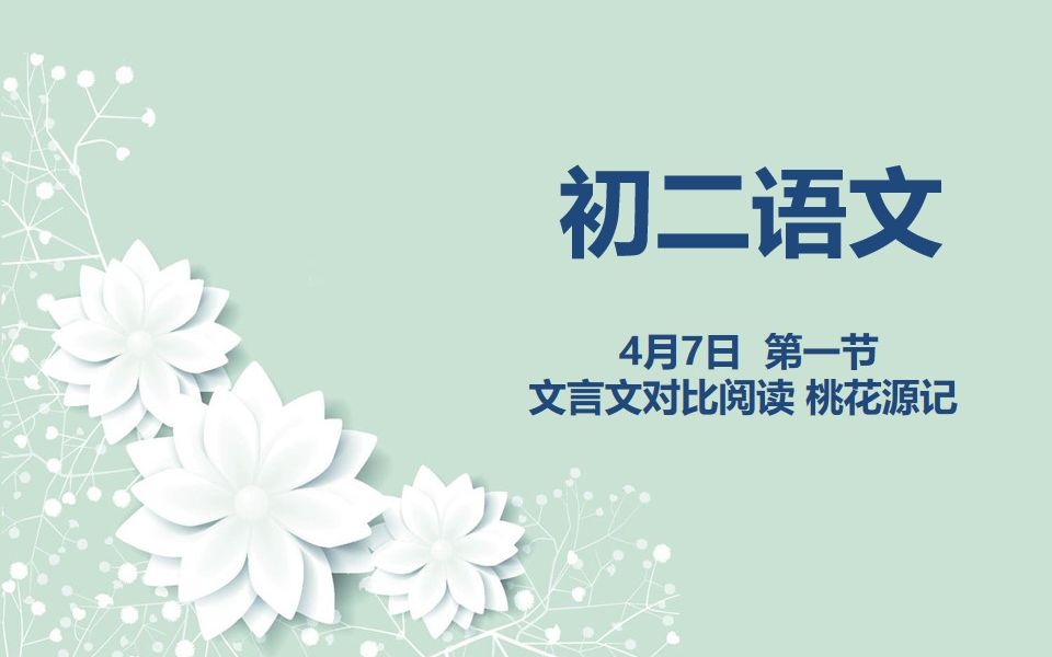 初二语文04-07 第一节 文言文对比阅读 桃花源记