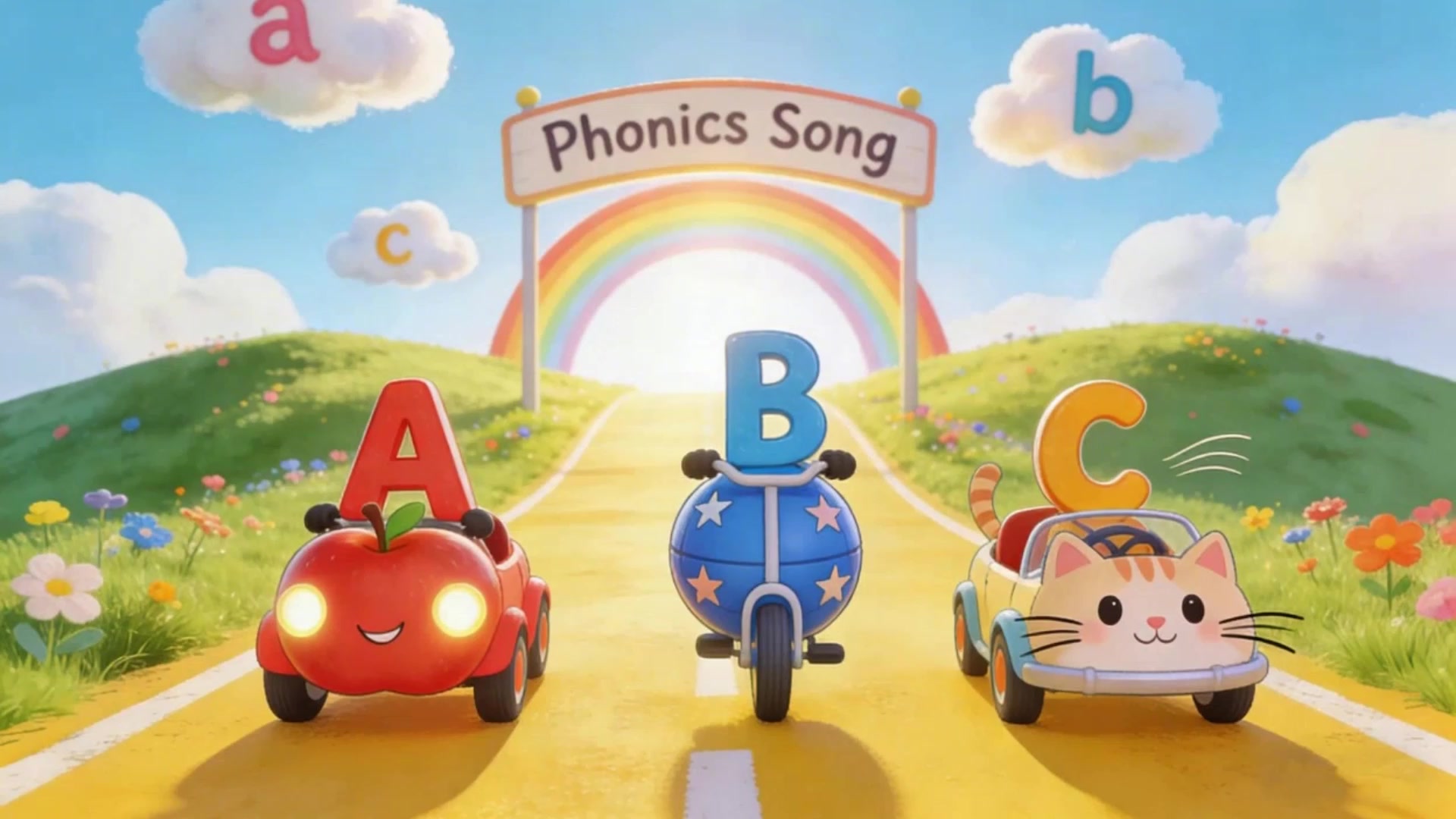 Phonics Song 自然拼读歌 标准的英文字母拼读发音 学习26个英文字母...