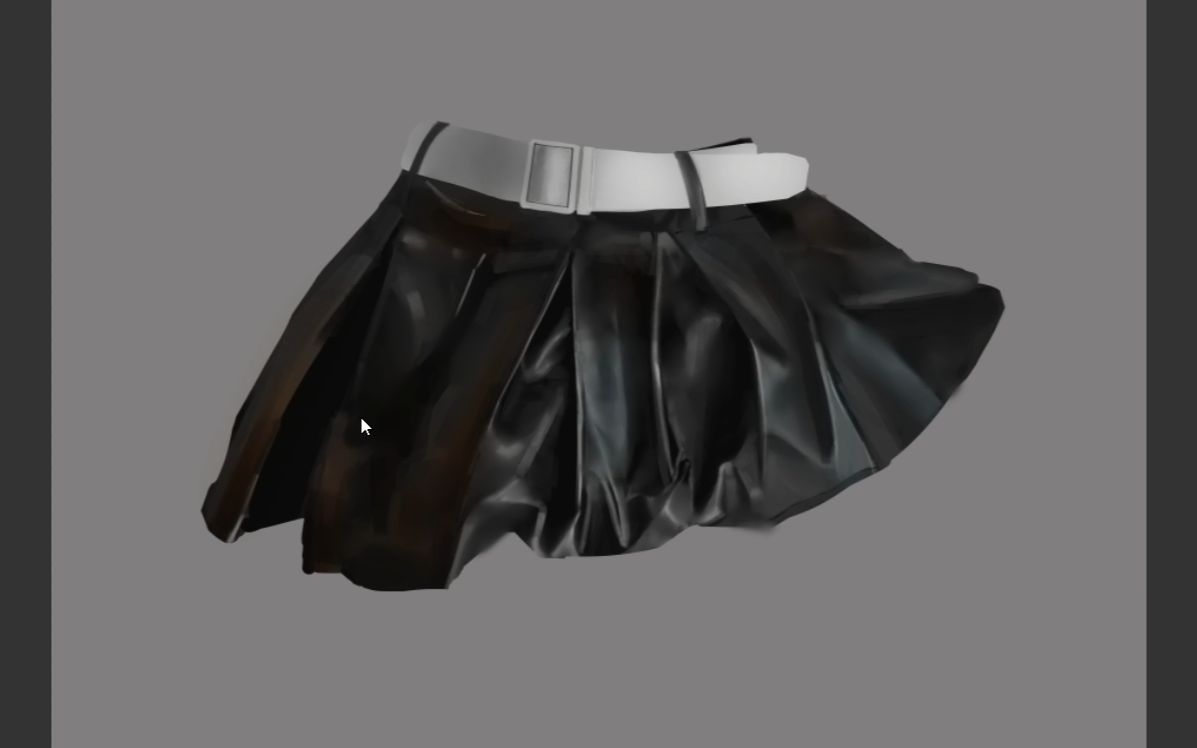 【板绘】皮质材质画法【厚涂】皮短裤画法