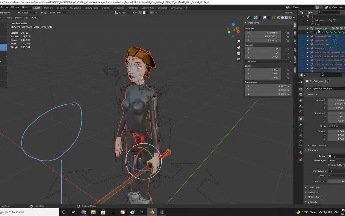 iBlender中文版插件Better Fbx教程Ninjato Girl Avatar - 从 blender 2.9 ...