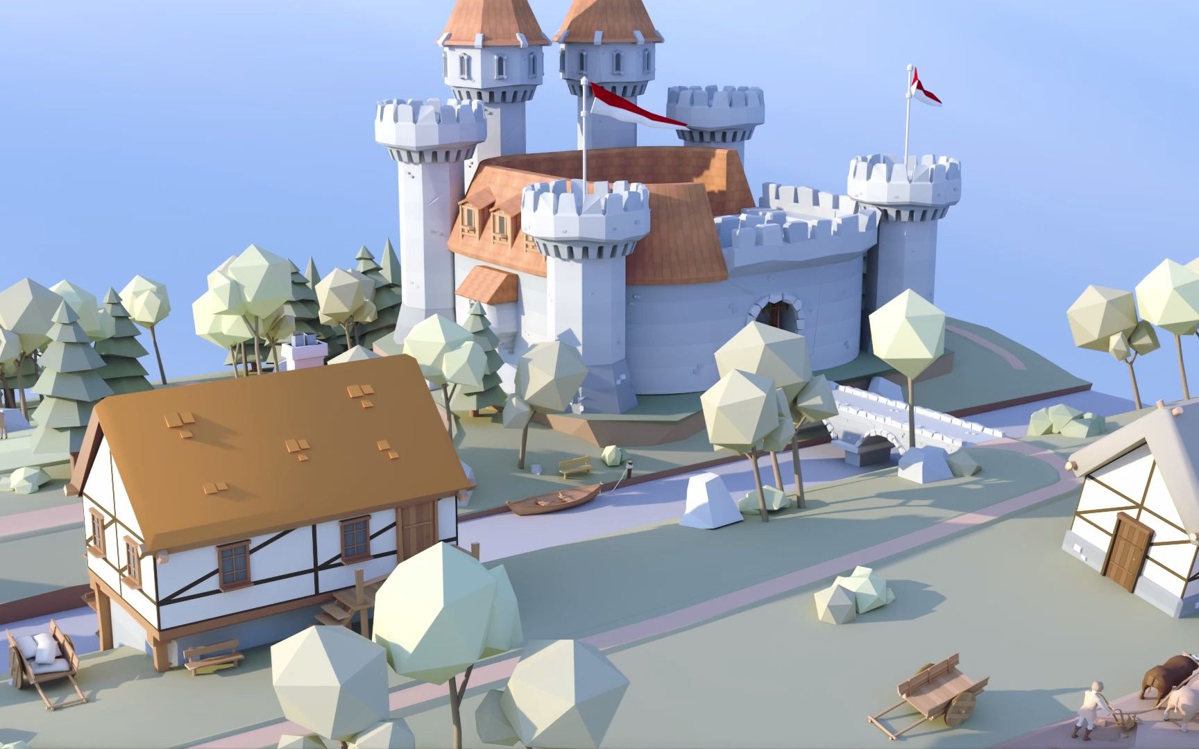 3Dmax动画成品 有源文件 学生作业 一分钟书城漫游卡通动画 互赞互粉