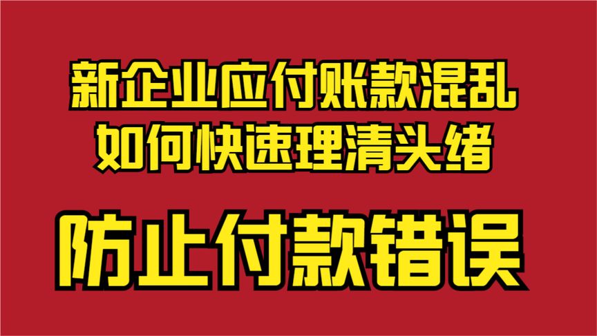 新企业应付账款混乱,如何快速理清头绪,防止付款错误