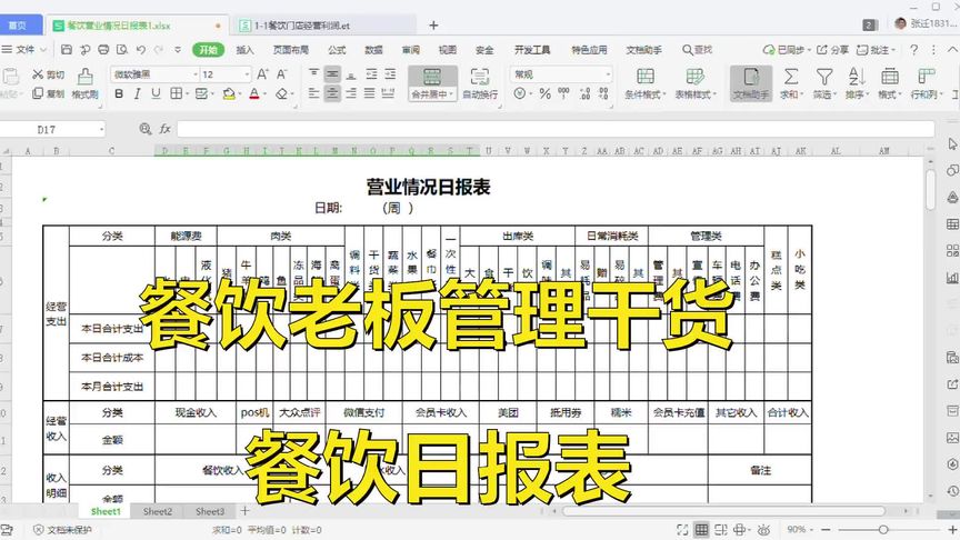 餐饮管理干货:餐厅日报表能让老板逐渐构建起自己管理系统