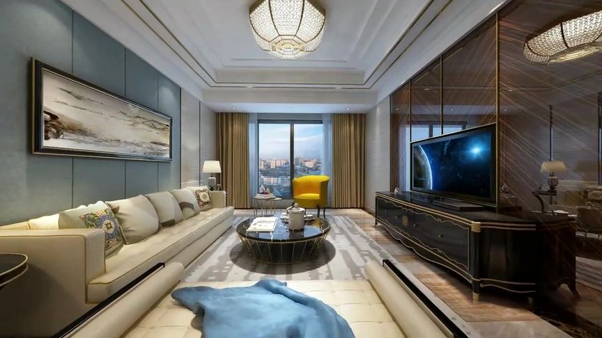 新房装修,老公把客厅推拉门及墙垛整体打掉,客厅变得通透敞亮