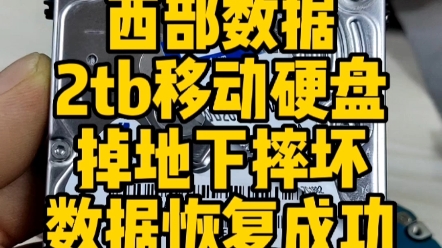 西部数据两tb移动硬盘掉地下摔坏数据恢复成功