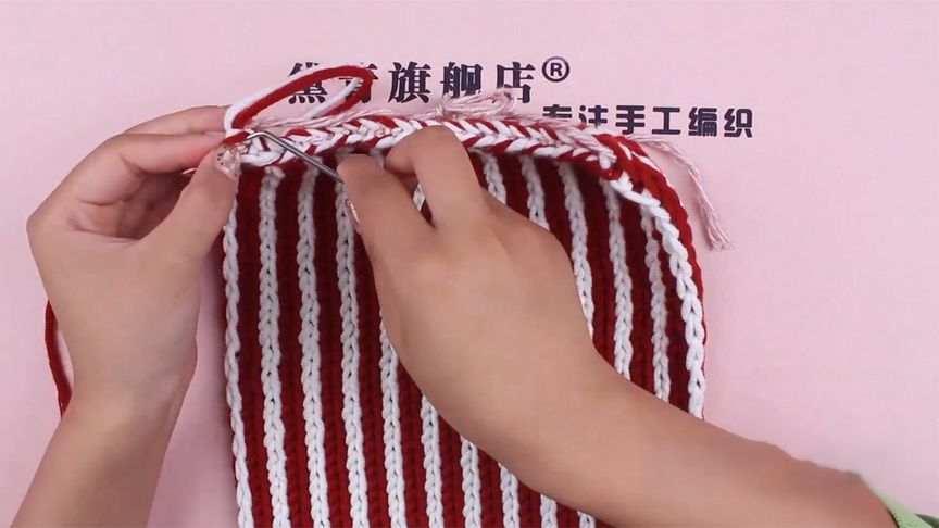 密齿围巾编织神器双色双元宝教程