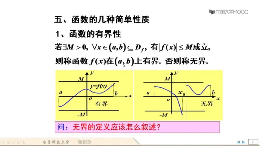《微积分》1.1.5 函数的几种简单性质