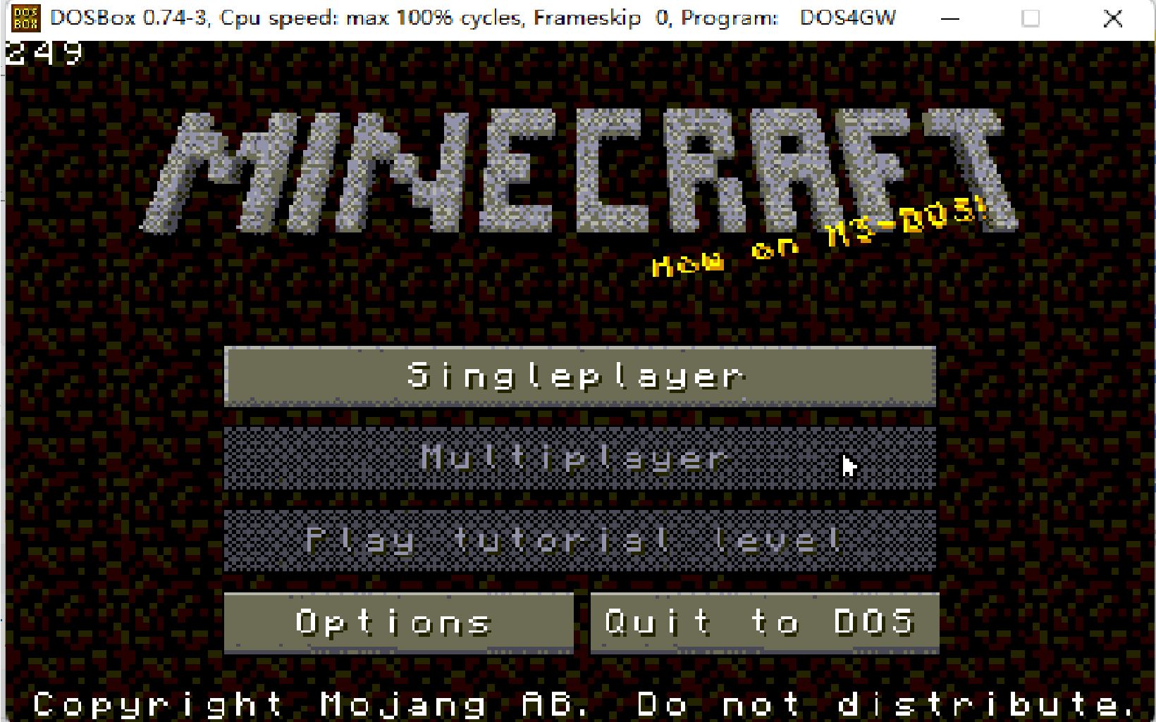 我的世界1990年发布版本(在Ms-dos上玩我的世界)_哔哩哔哩bilibili_我...