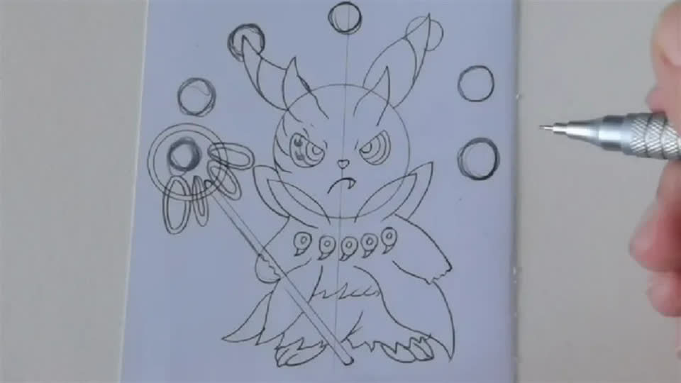 火影忍者皮卡丘六道轮回!绘画教程来啦画画简笔画火影忍者