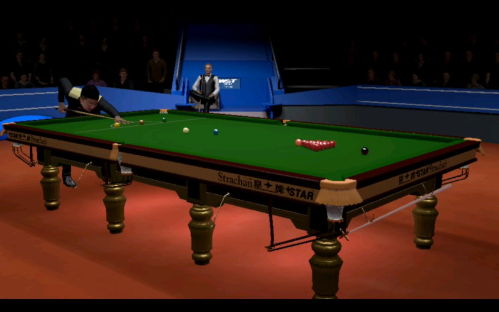 安卓手机玩斯诺克游戏【wst snooker】李远vs艾伯顿!李远单杆轰145分...