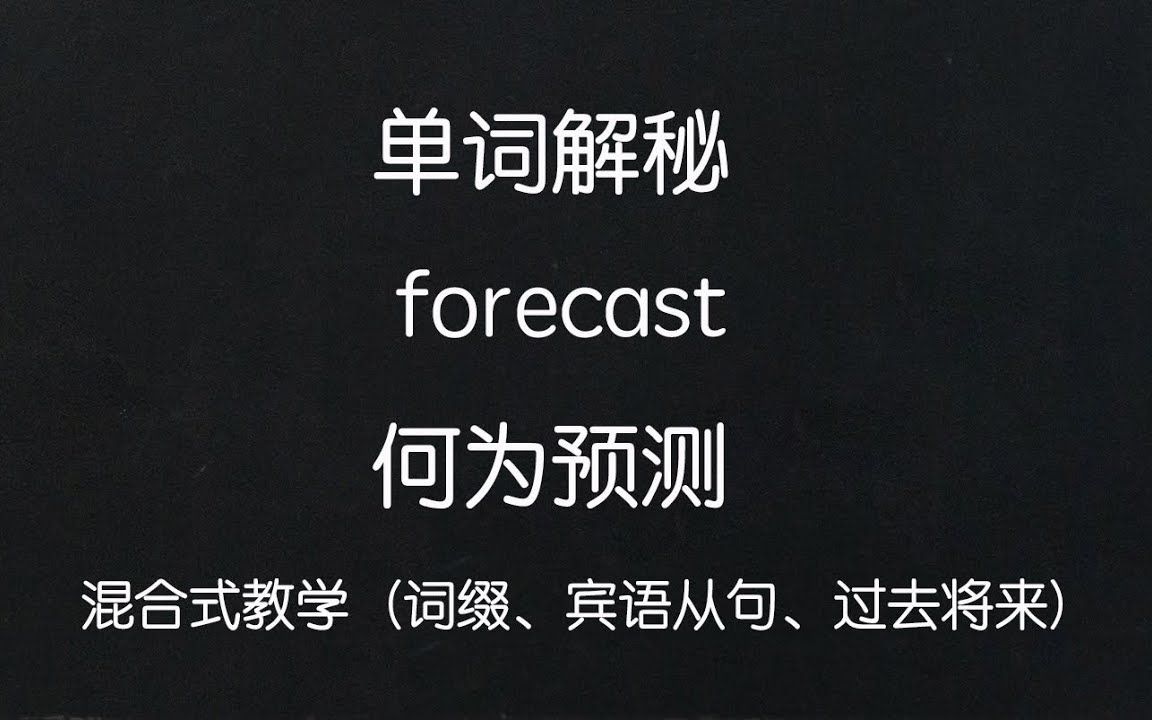 一个视频讲解前缀fore-, 宾语从句,过去将来时|混合式教学,单词解密