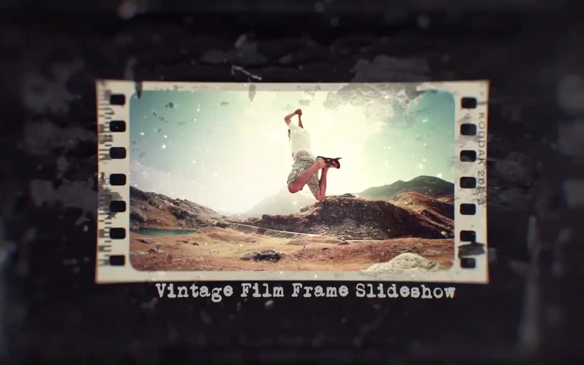 AE模板-底板底片老照片汇聚效果的幻灯片视频婚纱写真个人或家庭...