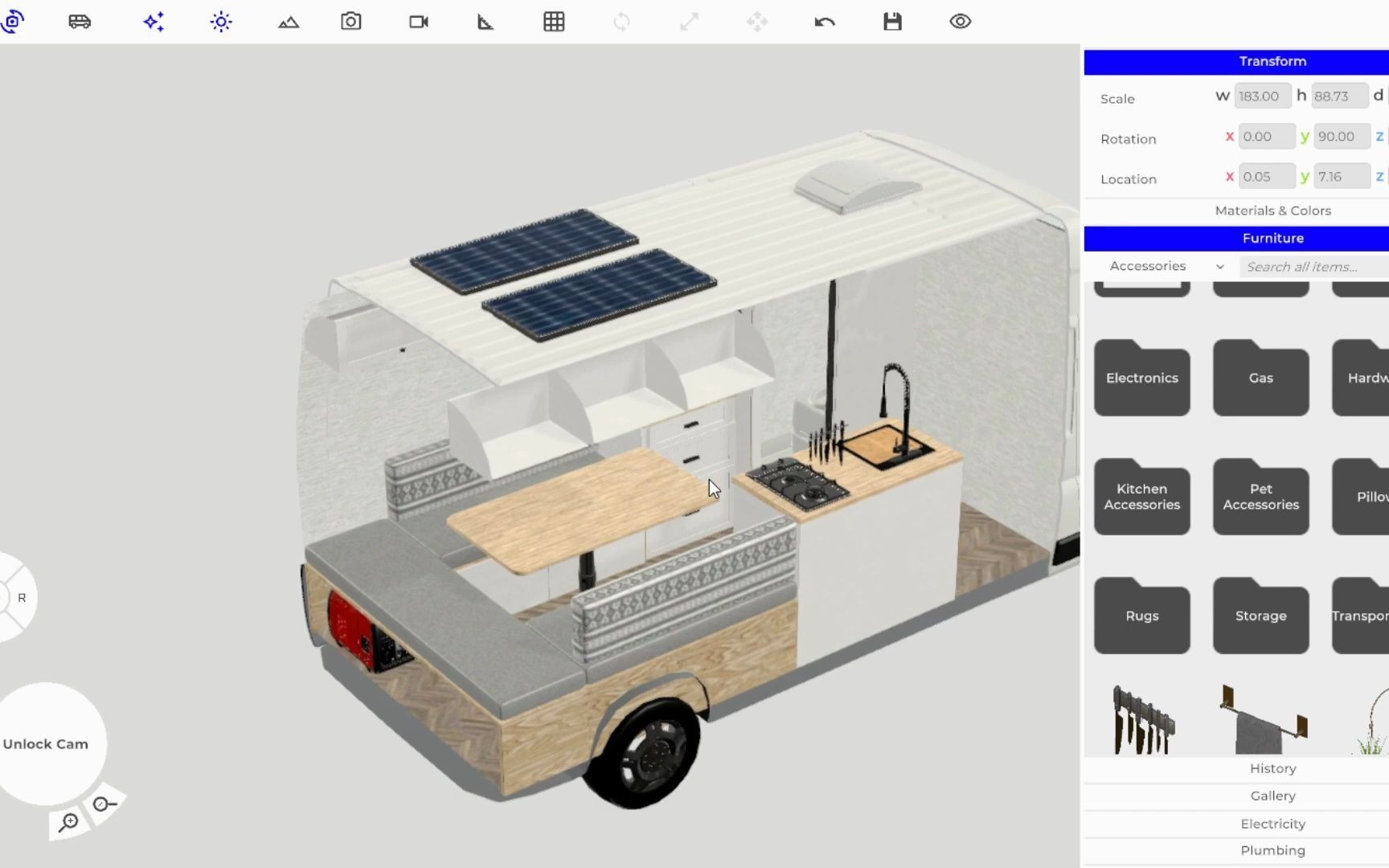 傻瓜式自改房车设计软件 - vanspace 3D