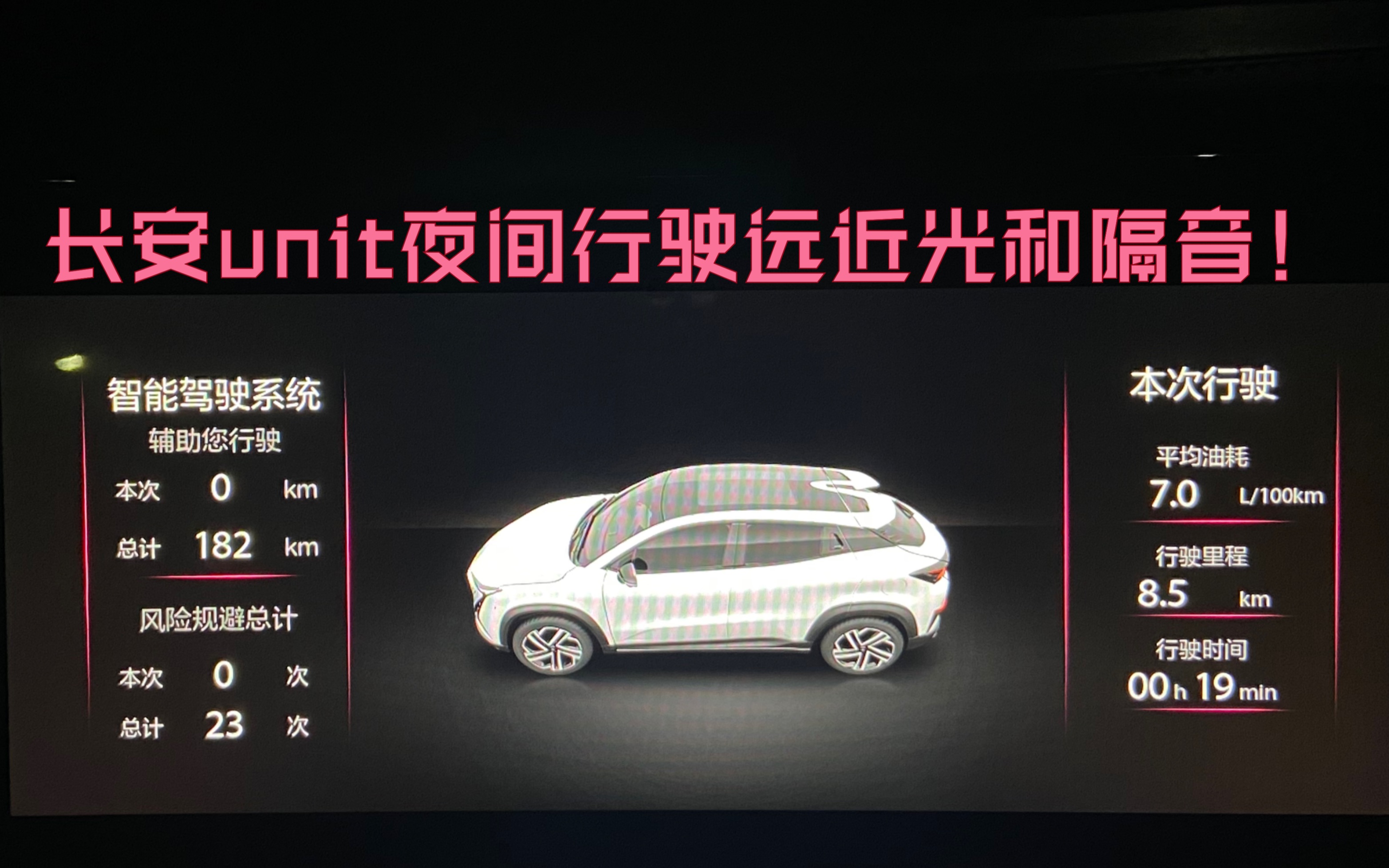 长安Uni-t夜间行驶远近光隔音随拍!