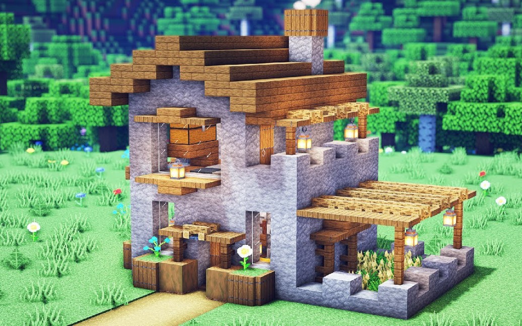 【Minecraft】如何建造石头生存屋教程(Julious)