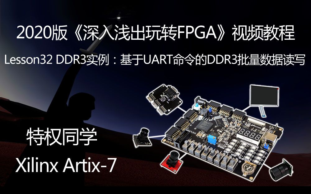 ...同学2020版《深入浅出玩转FPGA视频教程》 Lesson32 DDR3实例:...