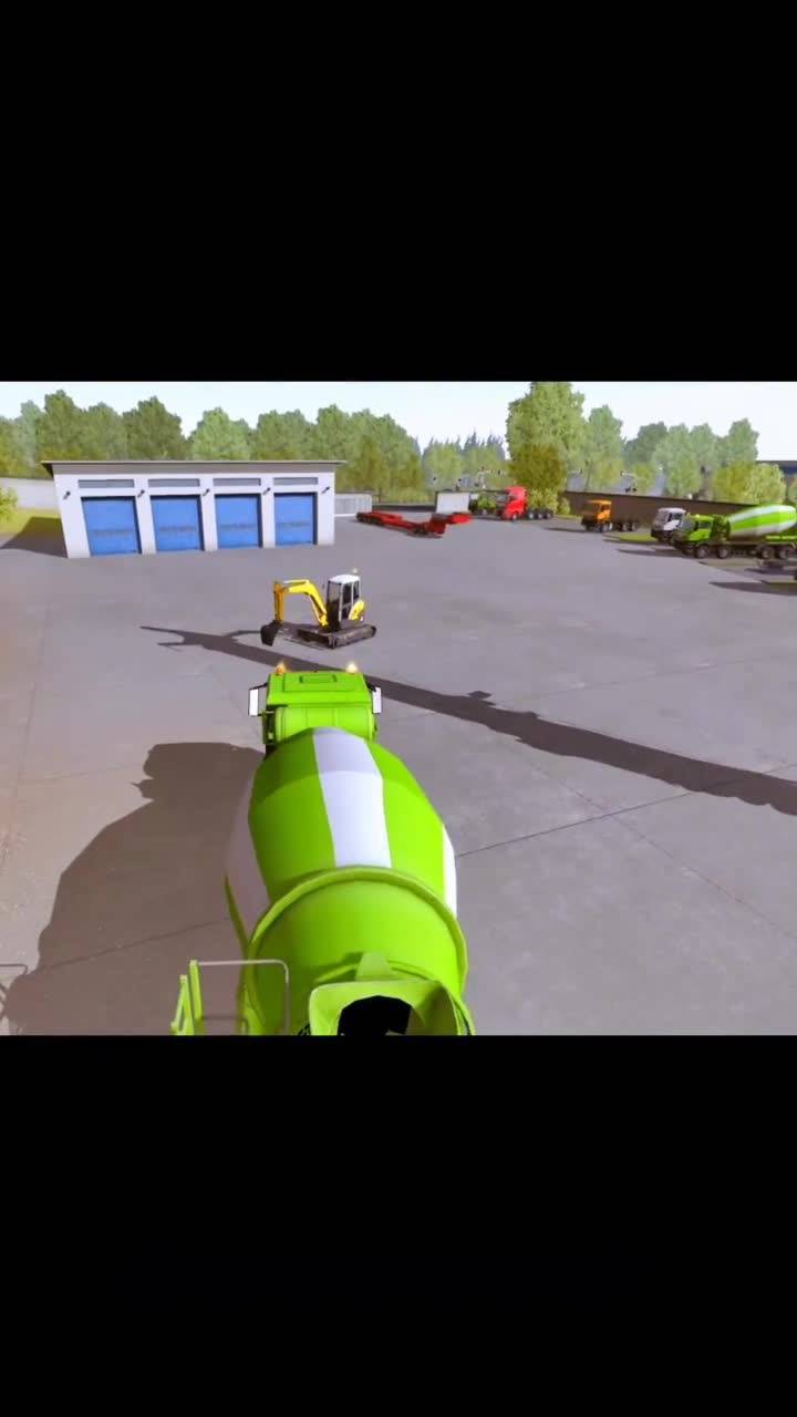 动漫:搅拌车和挖掘机比赛 工程车动画片大全