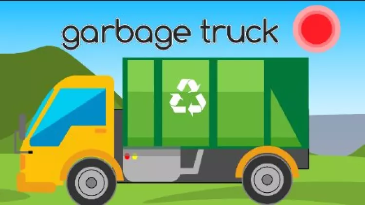 幼儿英语启蒙 动画学单词之小汽车系列 垃圾车 GARBAGE TRUCK
