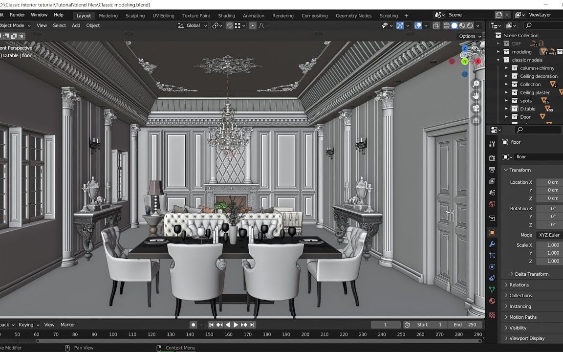 Blender传统室内建模教程