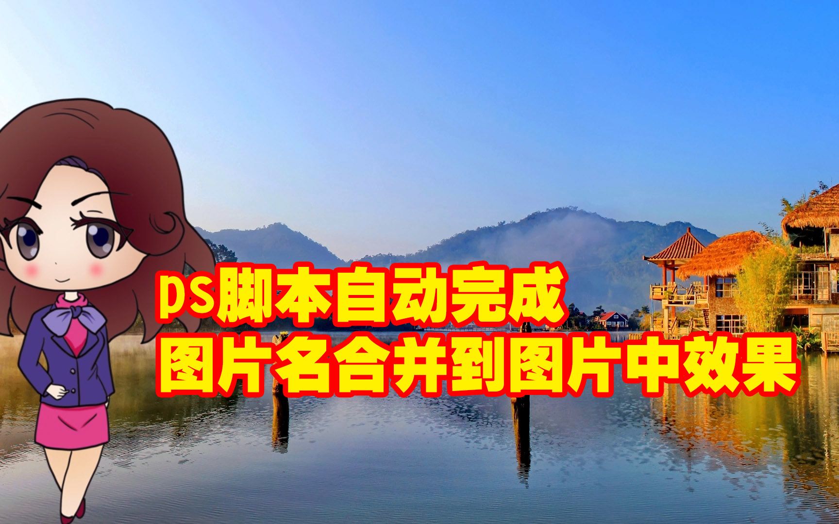 ps脚本自动完成图片名合并到图片中效果